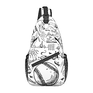 RUVNSR Baseball Sling Bag Sport Ball Chest Bag Casual Backpack Baseball Crossbody Bags Travel Hiking Daypack For Adults Women Men Gifts