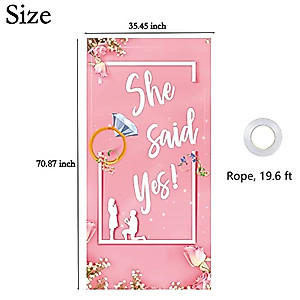 Labakita Engagement She Said Yes Door Banner, Bachelorette Party Door Decorations, Engaged Door Cover Banner, Wedding Bridal Shower Proposal Party Decorations