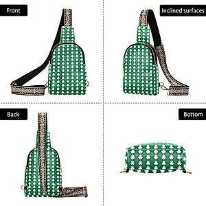 Women Crossbody Sling Backpack Green-clover-st-patrick Girl Chest Bag Daypack for Hiking Traveling
