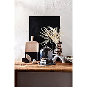 Mud Pie Modern White Stoneware Stand, 6" x 10 1/2" dia, CREAM