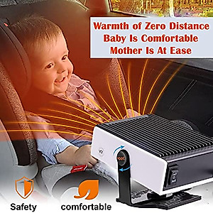 12V 150W Portable Car Heater,2 in 1 Auto Heater/Cooling Fan Car Windscreen Demister Heater Fast Heating Defrost Defogger Plug in Cigarette Lighter Automobile Windscreen Fan