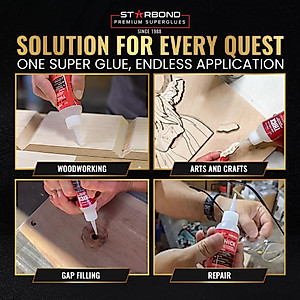 Premium Grade Cyanoacrylate (CA) Super Glue by STARBOND"Gap Filler" Thick 2000 CPS Viscosity Adhesive for Carpentry, Woodworking, Hobby Models, Archery Fletching (Thick, 2 Ounce)