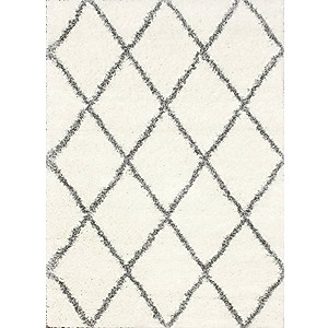 nuLOOM Machine Made Diamond Shag Area Rug, 4x6, Gray