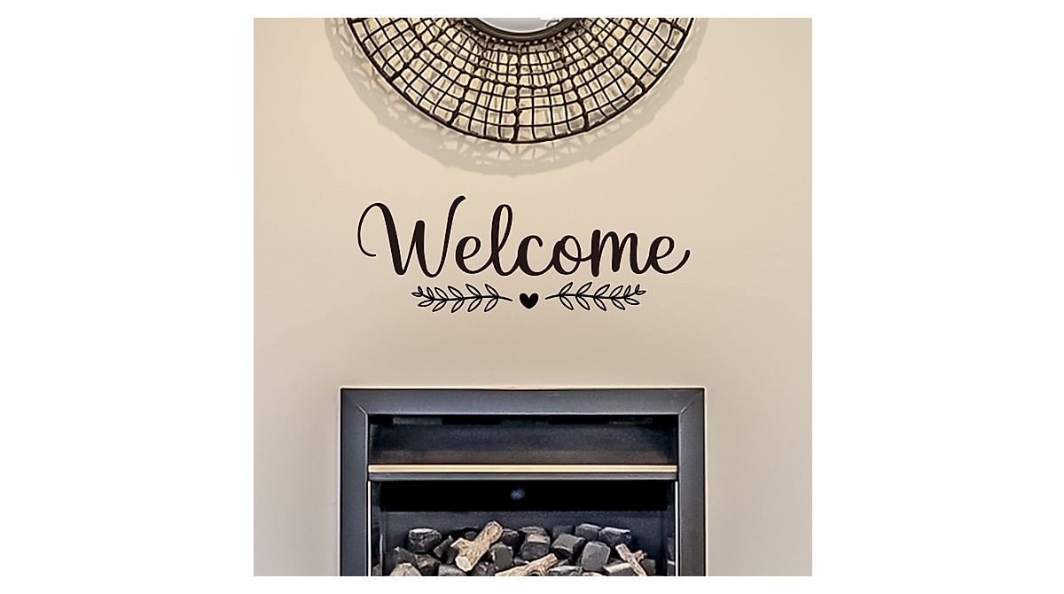 Vancetyno Welcome Vinyl Front Door Decal DIY Entryway Lettering Wall ...
