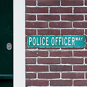 Police Officer Street Signs Customized Police Officer Metal Sign Police Officer Decor Gift for Police Officer Rustic Wall Art Farmhouse Decorative Sign for Bedroom Kitchen Cafe Bar Office Garage