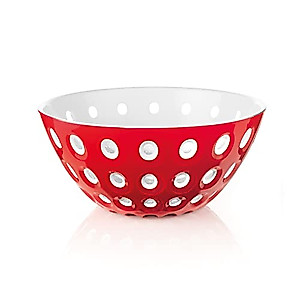 Guzzini Le Murrine Bowl, 20 cm, San, White/Transparent Red, 20x27x9 cm