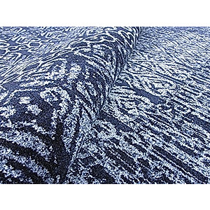 Unique Loom Del Mar Collection Area Rug - Jennifer (10' 6" x 16' 5" Rectangle, Blue/ Navy Blue)
