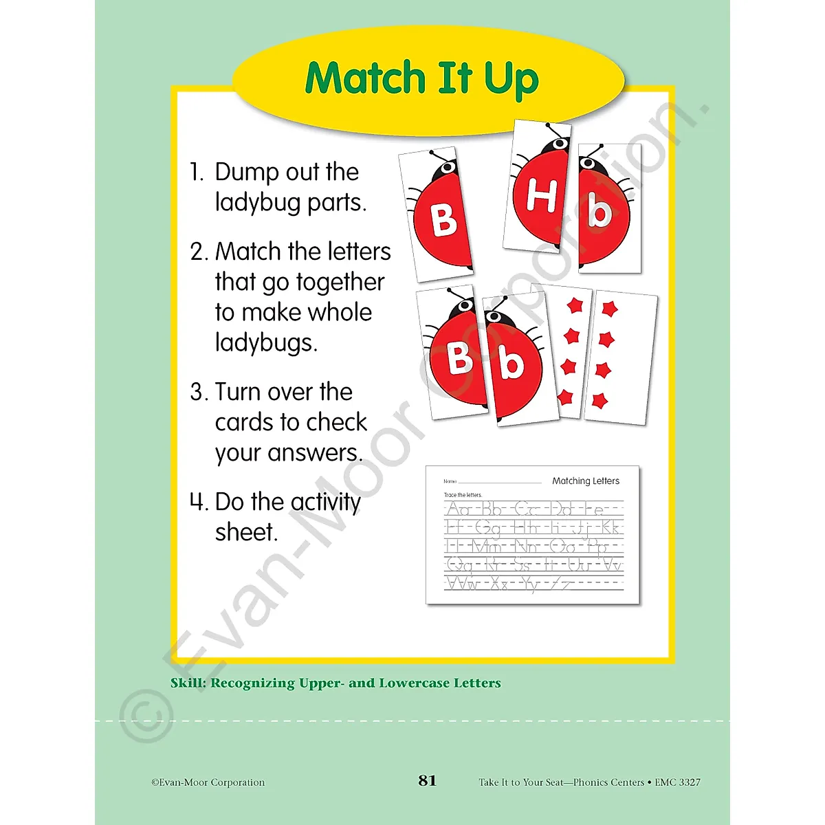Take It to Your Seat Phonics Centers, Grades PreK-K
