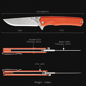 9TiEDC Folding Pocket Flipper Knife, 4pcs Replaceable Blades, 3.5" 440 Steel Blade G10 Handle EDC Knife with Pocket Clip for Men Women, Sharp Camping Survival Hiking, Outdoor or Indoor Carry Knives