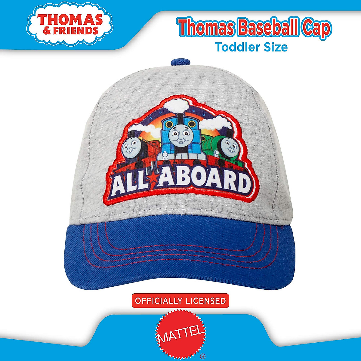 Nickelodeon Boys’ Thomas & Friends Baseball Cap – Thomas The Tank Engine Hat, Size Ages 2T-4T, Thomas Grey