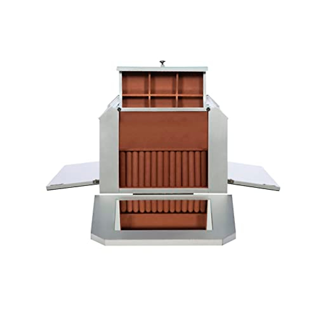 Powell Jewelry Armoire Wood, Silver Mirrored