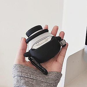 HooYiiok Airpod Case 2nd Generation,Cute Airpod Case 1st Generation Luminous Beak Doctor Design,Cool Kawaii Airpods Cases Cover with Keychain for Women Men (Black 1st/2nd Case)