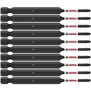 BOSCH ITSQ135B 10-Pack 3-1/2 In. Square #1 Impact Tough Screwdriving Power Bits