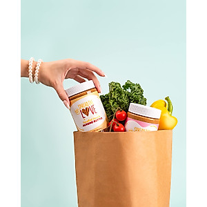 Spread The Love UNSALTED CRUNCH Almond Butter, 16 Ounce, All Natural, Vegan, Gluten Free, Creamy, No Added Salt or Sugar, No Palm Fruit Oil, Not Pasteurized with PPO, Made in California