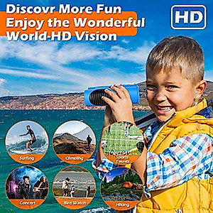 Compact Mini Binoculars for Kids – 8x21 Zoom Kids Binoculars Toy Gift Shock Proof for 3 4 5 6 7 8 9 10 11 12 13 Years Old Boys Girls Bird Watching Sporting Events Children Best Present