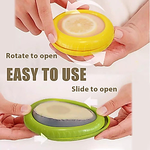 Iosjeude Set of 4 Reusable Storage Containers Avocado Saver Onion Keeper Tomato Holder Fruit Saver Fruit Organizer Soft Shell Food Container for Fridge Keep Fresh