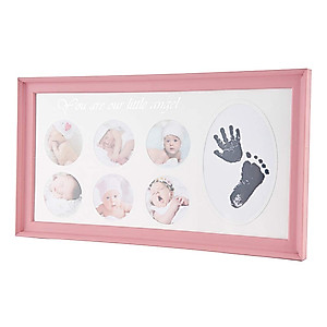 KESYOO 1pc Footprint Mud Photo Frame Baby Footprint Picture Frame Toddler Milestone Picture Frames Kids Memory Photo Frame Baby Footprint Frame Wood-Based Panel Souvenir Printing Newborn