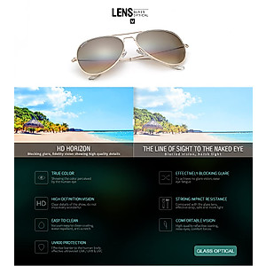 ZAMGIC Aviator Glass Lens Sunglasses,Military Style,UV400 Protection Sun Glasses for Men Women