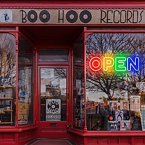 Open Signs for Business Ultra Bright LED Neon Open Sign 16 Inch Lighted Open Sign Electric Plug In Light Up Open Sign for Business Window Glass Storefront Door Shop Store Bar Salon Restaurant