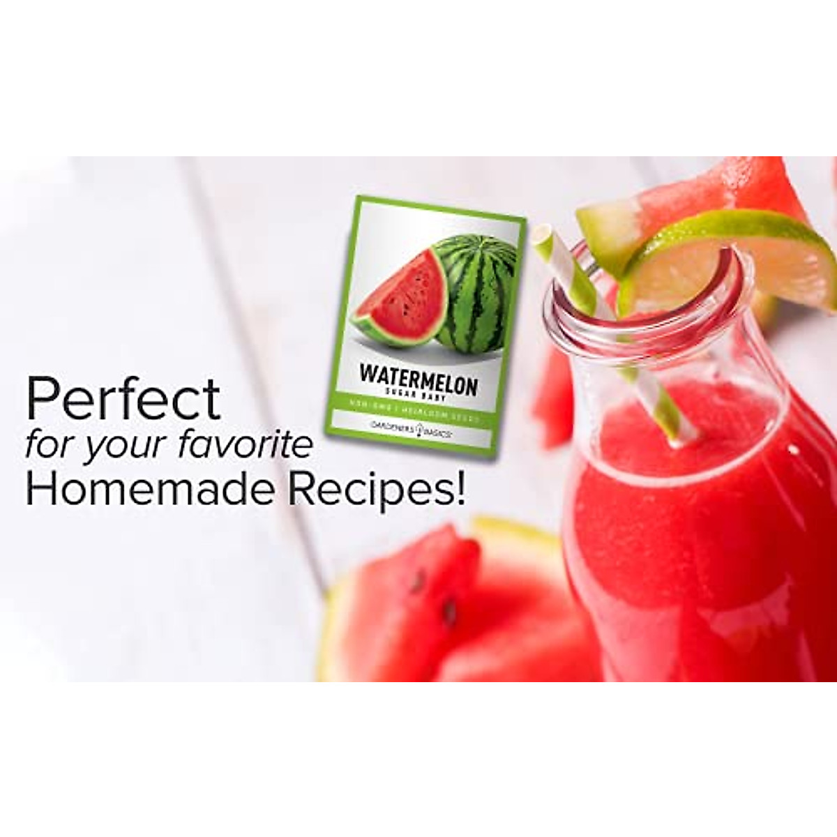 Watermelon Seeds for Planting - Sugar Baby Heirloom Variety, Non-GMO Fruit Seed - 2 Grams of Seeds Great for Outdoor Garden by Gardeners Basics