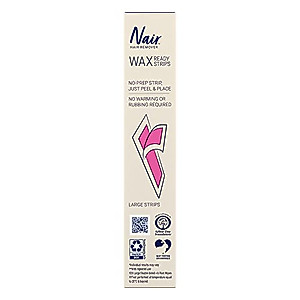Nair Hair Remover Wax Ready- Strips for Legs & Body, 40 CT Set of 3