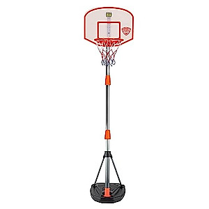 Maccabi Pro Ball Portable Electronic Scoreboard Basketball Hoop for Kids, Adjustable Height Design up to 65”
