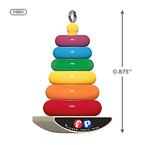 Hallmark Keepsake 0.875" Miniature Christmas Ornament 2021, Fisher-Price Rock-a-Stack Toy, Mini