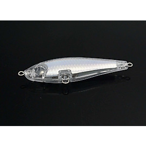 10PCS Unpainted Lure Blanks 6.82g 7.7cm JXN11 with 6mm Free Fishing Eye Crankbait Baits Simulation Blank Body Clear Hard Baits Trout Salmon Minnow Lure Popper Lures Topwater Freshwater JXN11