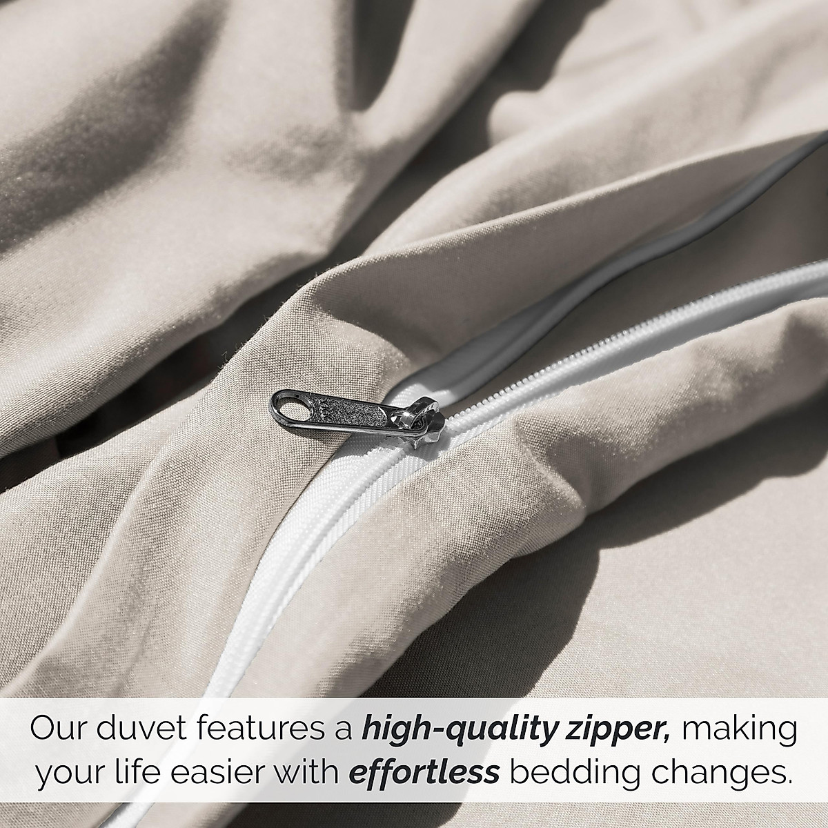 Southshore Fine Living, Inc. Premium Collection Oversized King Duvet Cover Set, Soft Duvet Cover 3-Piece, Two Matching Shams (108 in Wide x 98 in Long), Taupe, King/California King