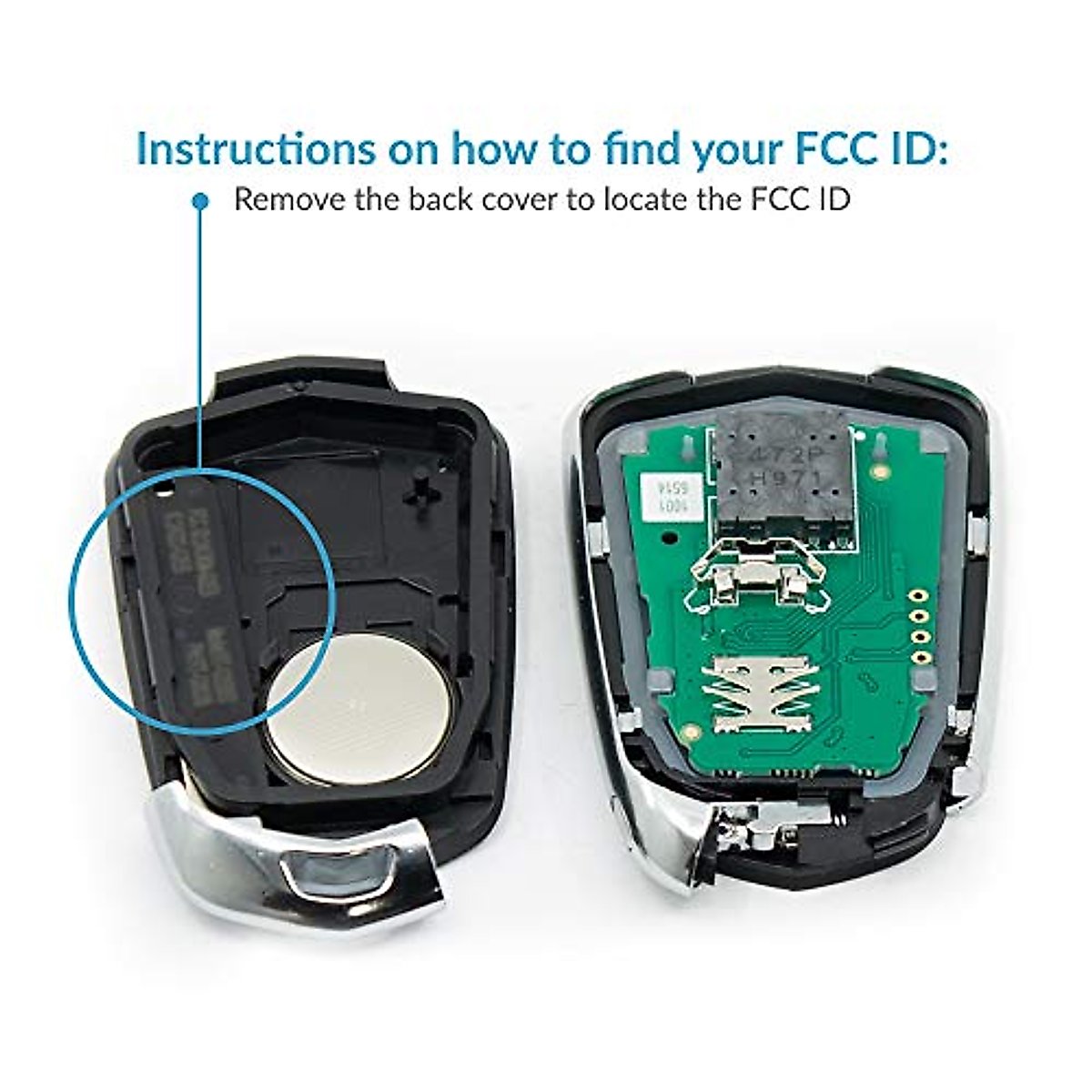 Keyless2Go Replacement for 5 Button Proximity Smart Key for Cadillac HYQ2EB 13598516