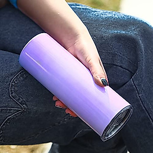 AGH 20 oz Glow in the Dark Sublimation Tumblers | UV Color Changing Sublimation Tumblers | Stainless Steel Vacuum Insulated Straight Skinny Tumblers with Lids and Straws | White to 6 Colors | 6 Pack