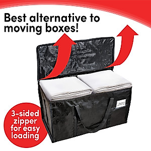 BAG-THAT! 4-Pack Black Moving Bags, Extra Large Storage Bags with Zipper, Water Resistant Packing Bags for Moving Supplies, Heavy Duty Moving Totes with Carrying Handle