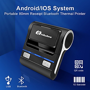 Bagana Thermal Receipt Printer Bluetooth Portable 80mm POS Printer for Small Business Compatible with Android and Windows