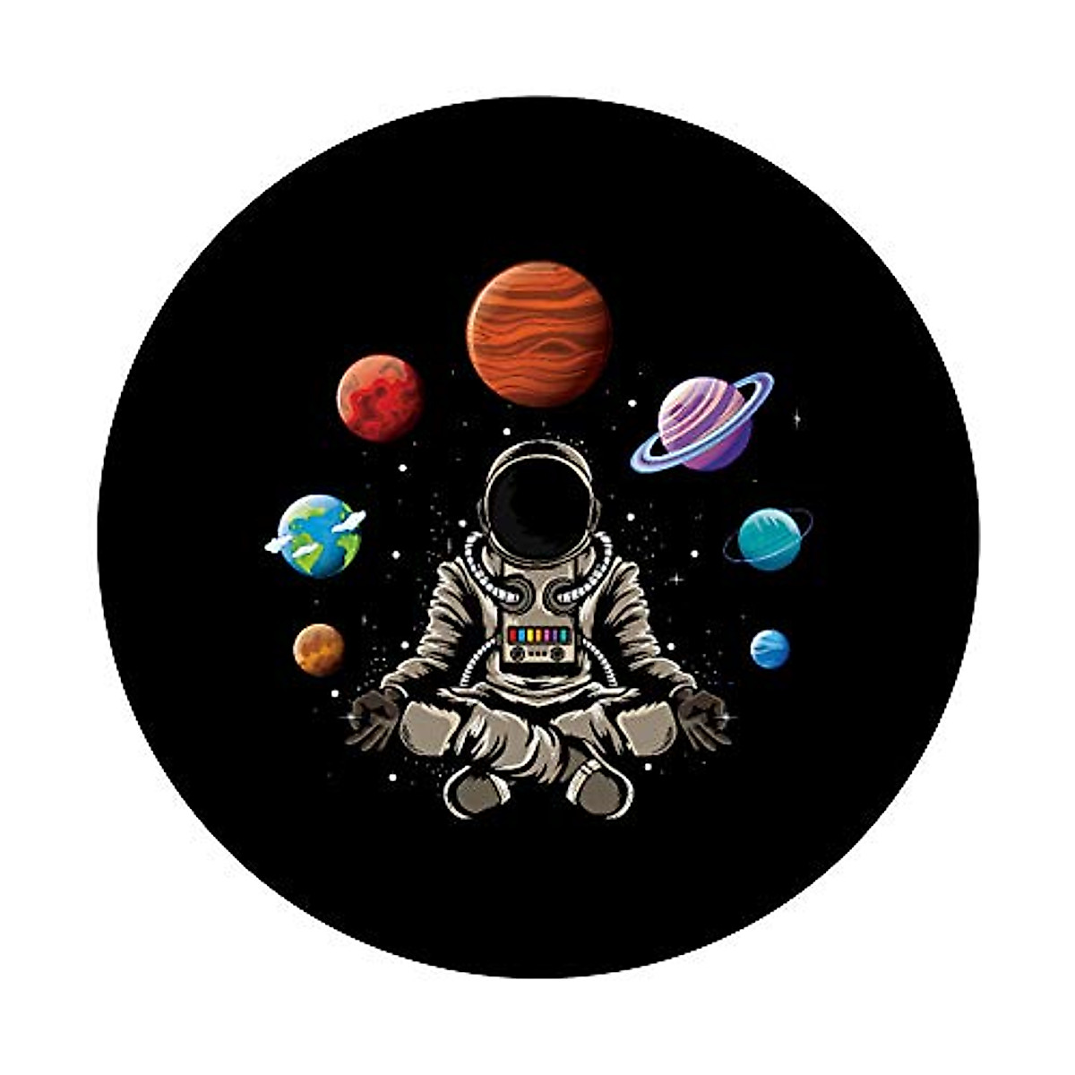 Astronaut doing yoga in the universe space galaxy yoga PopSockets Swappable PopGrip