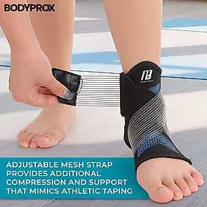 Ankle Brace for Women and Man, Ankle Compression Sleeve, Ankle Support with Adjustable Compression Strap for Sprained Ankle, Injury Recovery and More! (Large)