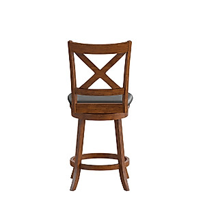Taylor & Logan Francis Classic Wooden Swivel Counter Stool in Antique Oak