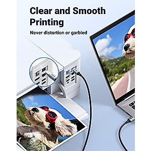 UGREEN Printer Cable, 6 FT USB A to B, Nylon Braided USB B Scanner Cord Compatible with Epson, Canon, HP, Brother, Dell, Samsung, Piano, DAC, Lexmark, Xerox, and More