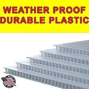 VIBE INK Pack of 10 Sheets Corrugated Plastic 4MM White Blank Yard Signs 24" x 18" Short-Flute