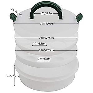 10 Inch Portable Pie Cupcake Carrier Deviled Egg Tray with Lid and Tray 3-In-1 Round Cupcake Container Egg Holder Muffin Tart Cookie Keeper Food (Green)