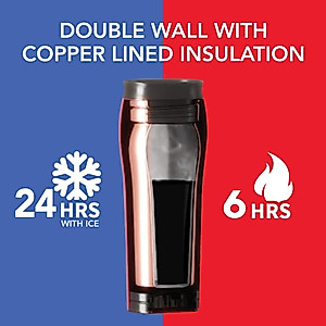 Mighty Mug Stainless Steel Travel Mug, Spill-Free Tumbler, Leak Proof Lid, 6 Hours Hot & 24 Hours Cold, Double-Walled, BPA-Free (16oz, Midnight Black)