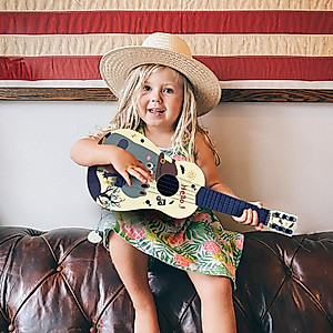 WEY&FLY Kids Toy Guitar 6 String, Baby Kids for Boys Cute Guitar Rhyme Developmental Musical Instrument Educational Toy Coco Guitar for Toddlers Blue