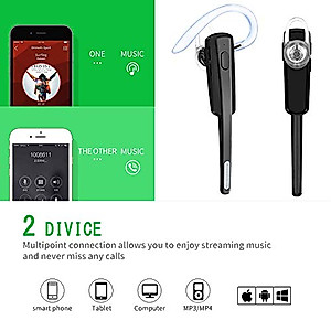 COMEXION Bluetooth Headset, Wireless Business Earpiece V4.1 Lightweight Noisy Suppression Bluetooth Earphone with Microphone for Phone/Laptop/Car (Black+Case)