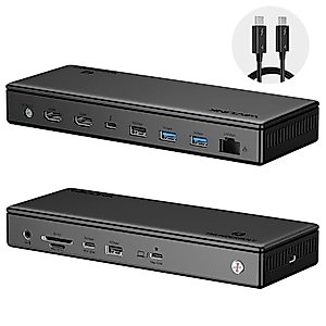 WAVLINK Thunderbolt 4 Hub with Dual HDMI 4K@60Hz,100W Charging, Thunderbolt Certified, 13-in-1 Thunderbolt 4 Dock Dual Monitor Single 8K Output for Windows or Mac, 4X USB, 2.5G Ethernet,SD/MicroSD
