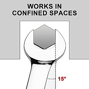 Jetech 7/16 Inch Ratcheting Combination Wrench, Industrial Grade Gear Spanner with 12-Point Design, 72-Tooth Ratchet, Made with Forged and Heat-Treated Cr-V Steel in Chrome Plating, SAE