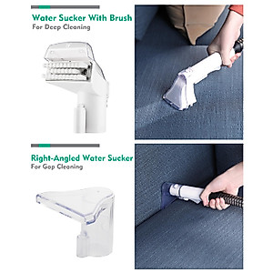 HAUSHOF Portable Carpet Spot and Upholstery Cleaner, Lightweight Handheld Deep Cleaner Machine for Pet Stains, Sofa, Rug, Mattress, Car Seat and Curtain, White & Light Grey