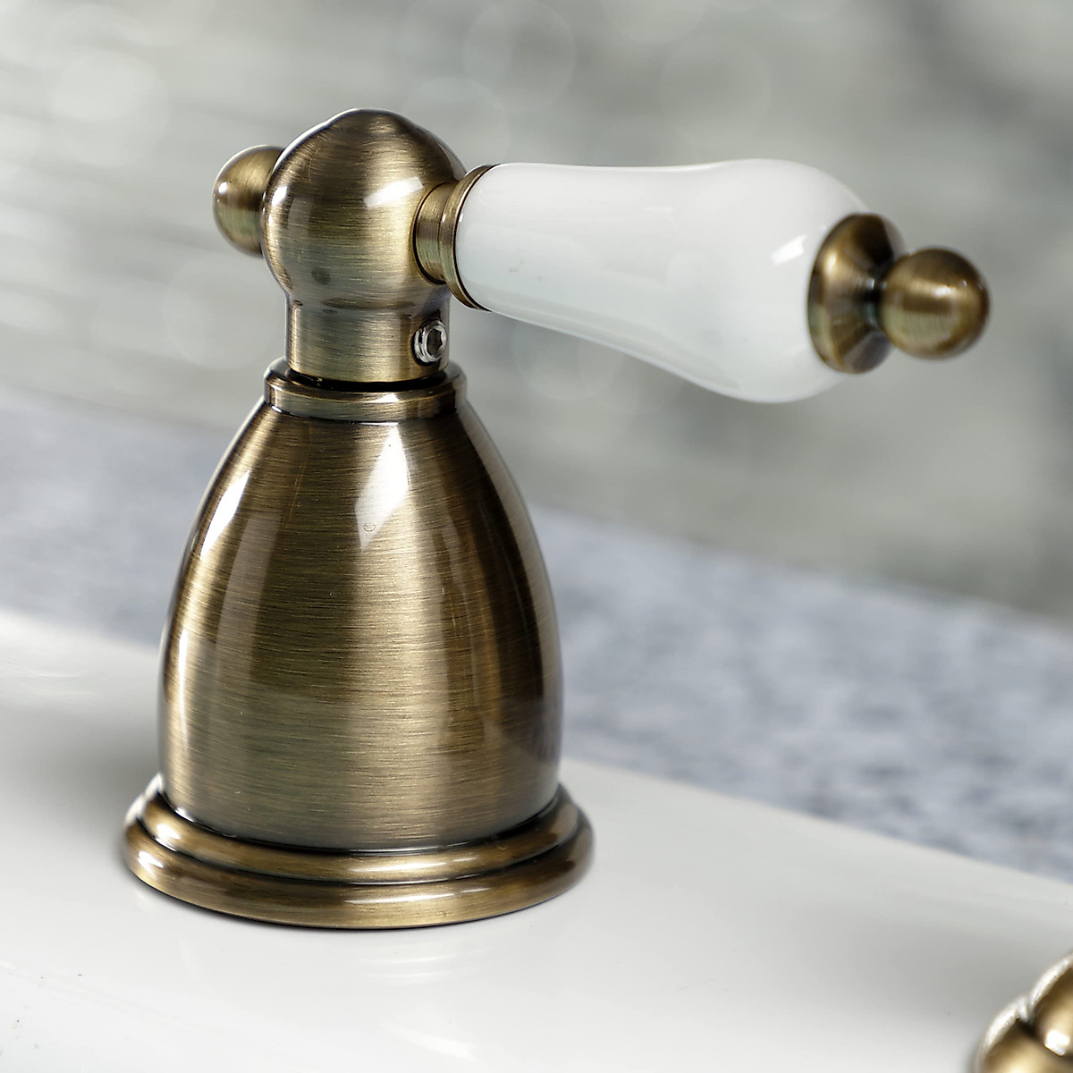 Kingston Brass KB1793PLBS Widespread Kitchen Faucet, Antique Brass