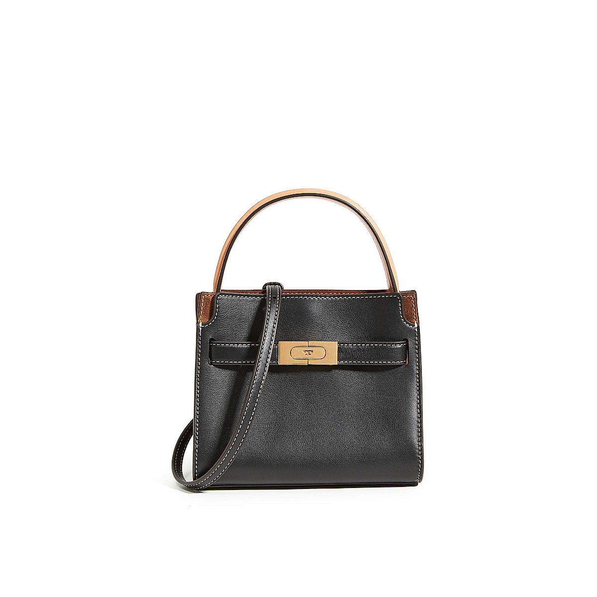 Tory Burch Women's Petite Lee Radziwill Double Bag, Black, One Size