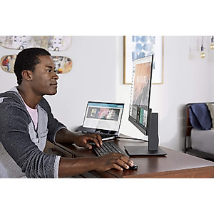 HP 27-inch Monitor with Height Adjust (27f 4K, Natural Silver and Black) (Renewed)