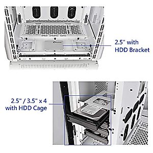 Thermaltake Level 20 HT Snow Edition 4 Tempered Glass Type-C Fully Modular E-ATX Full Tower Computer Chassis with 2 140mm Top Fan Pre-Installed CA-1P6-00F6WN-00