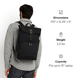 TUMI - Harrison Osborn Roll Top Laptop Backpack - 15 Inch Computer Bag for Men and Women - Black